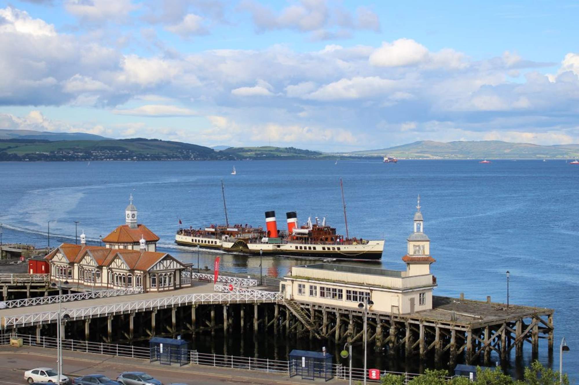 Solve MS Waverley arriving at Dunoon Peir on the River Clyde Scotland ...