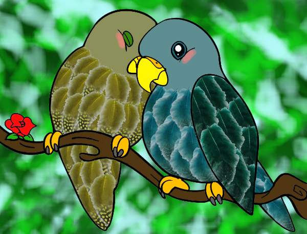 Solve lovebirds jigsaw puzzle online with 48 pieces