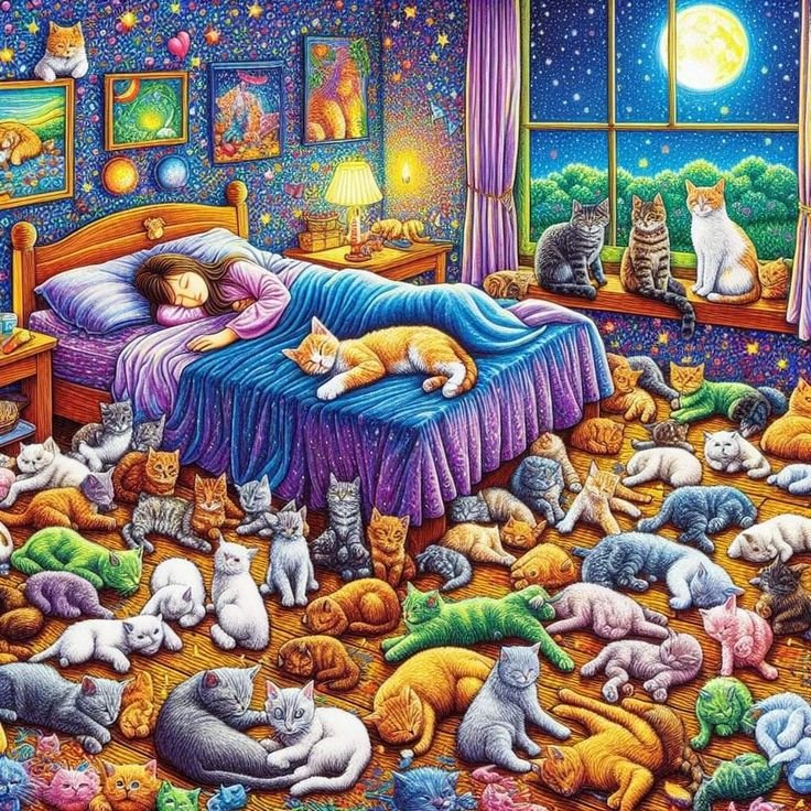 Solve Mes amis les chats jigsaw puzzle online with 144 pieces