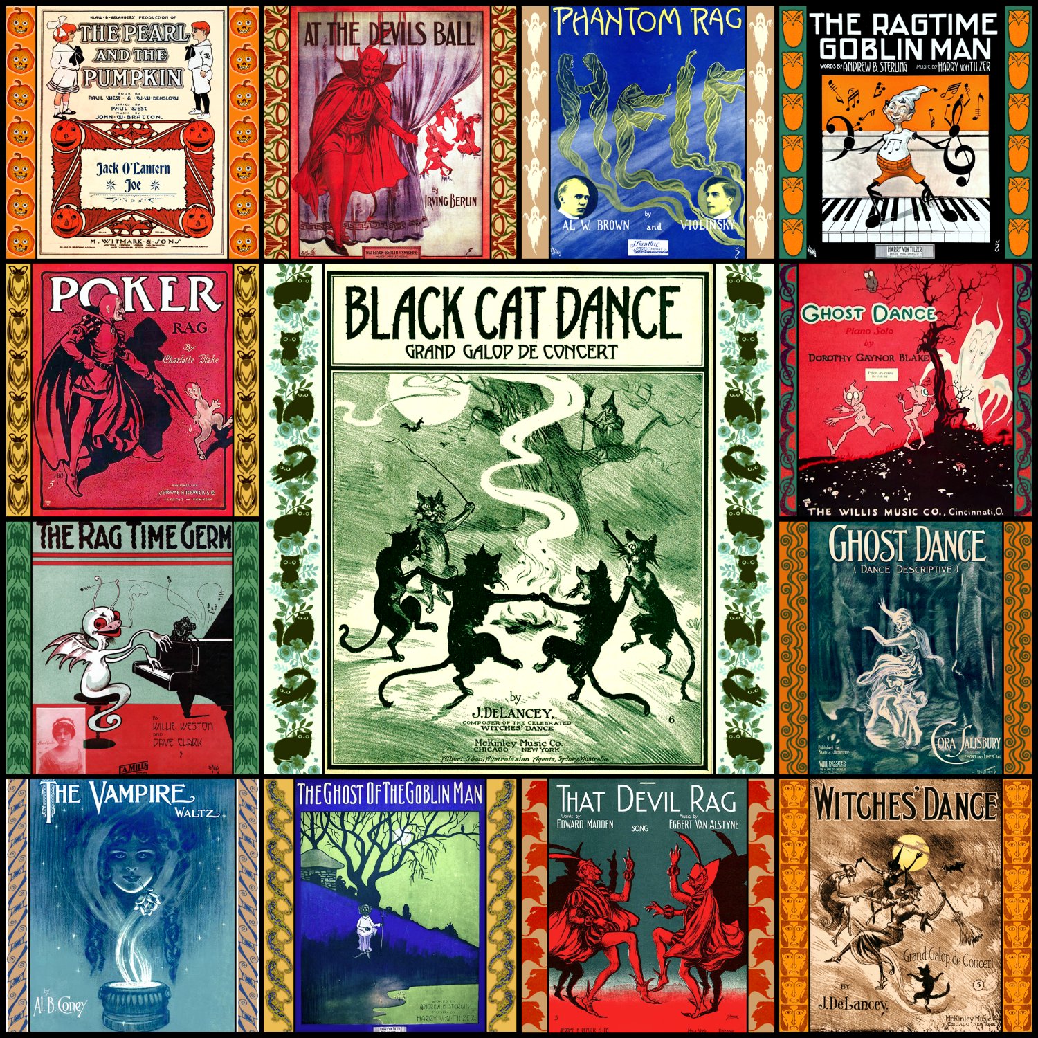 Solve Halloween 7 - Sheet Music jigsaw puzzle online with 256 pieces