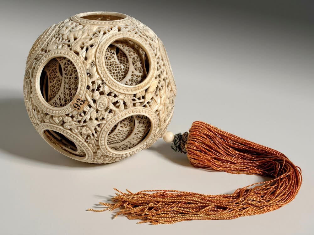 Solve Carved Ivory Chinese Puzzle Ball, Consisting of 11 Concentric ...