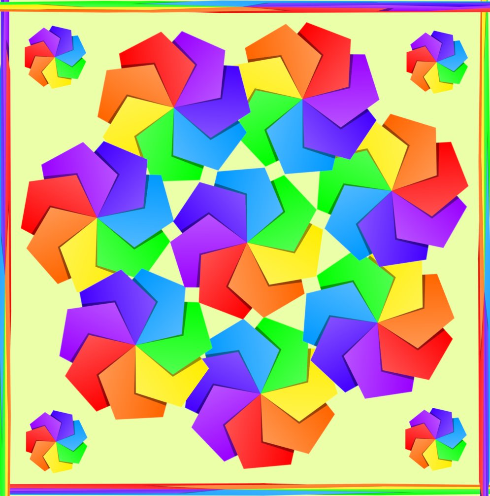 Solve Rainbow Pinwheel jigsaw puzzle online with 196 pieces