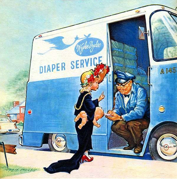 Solve Dolly Diaper Order - 1959 jigsaw puzzle online with 100 pieces