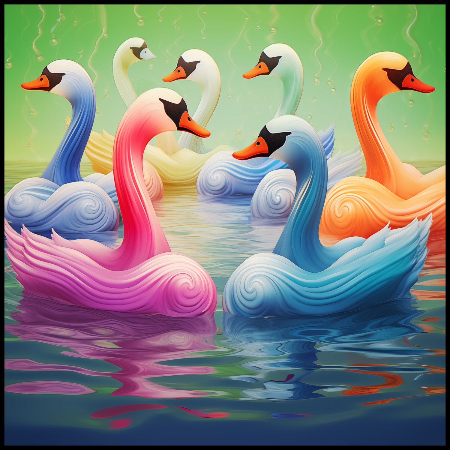 Solve 7 Swans A-Swimming jigsaw puzzle online with 144 pieces