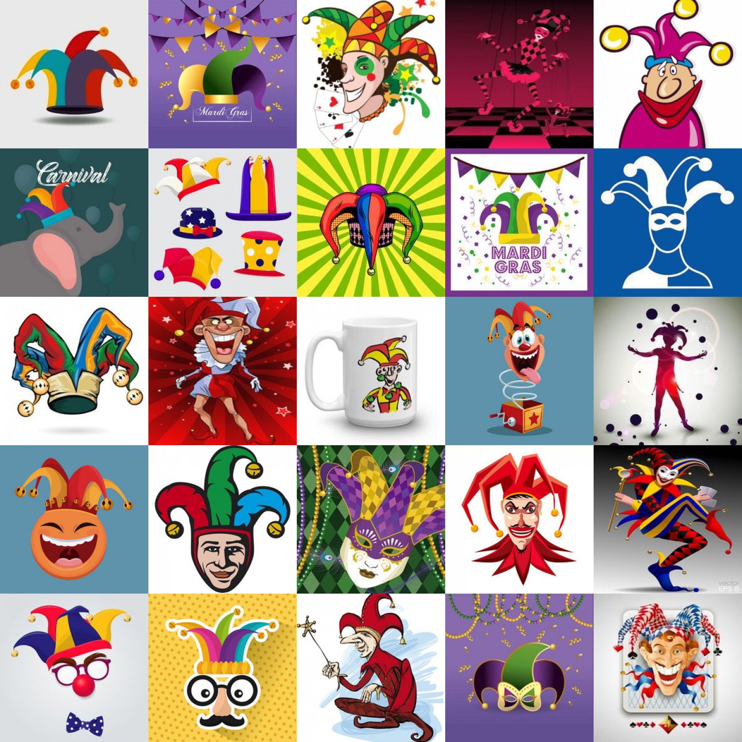 Solve Whimsical Jesters 260a jigsaw puzzle online with 324 pieces