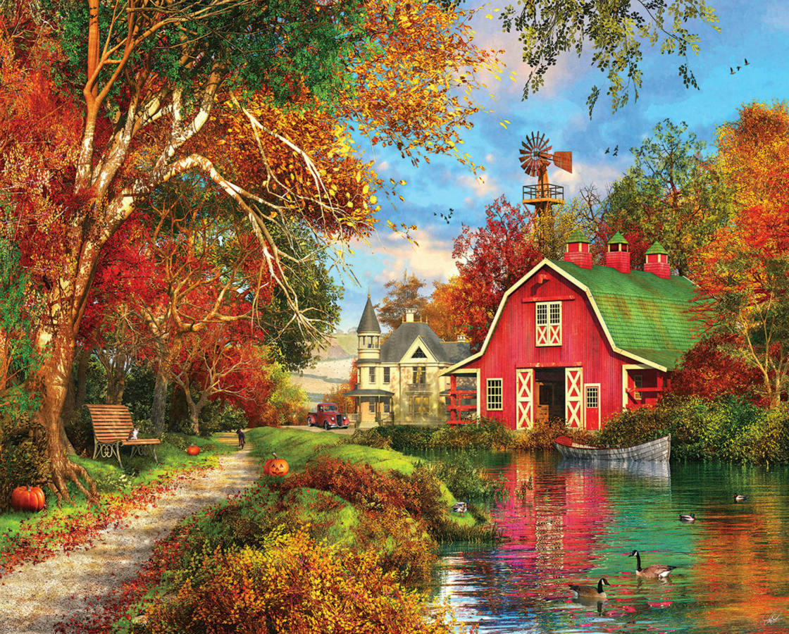 Jigsaw Puzzle | 99 pieces | Autumn Barn | Jigidi