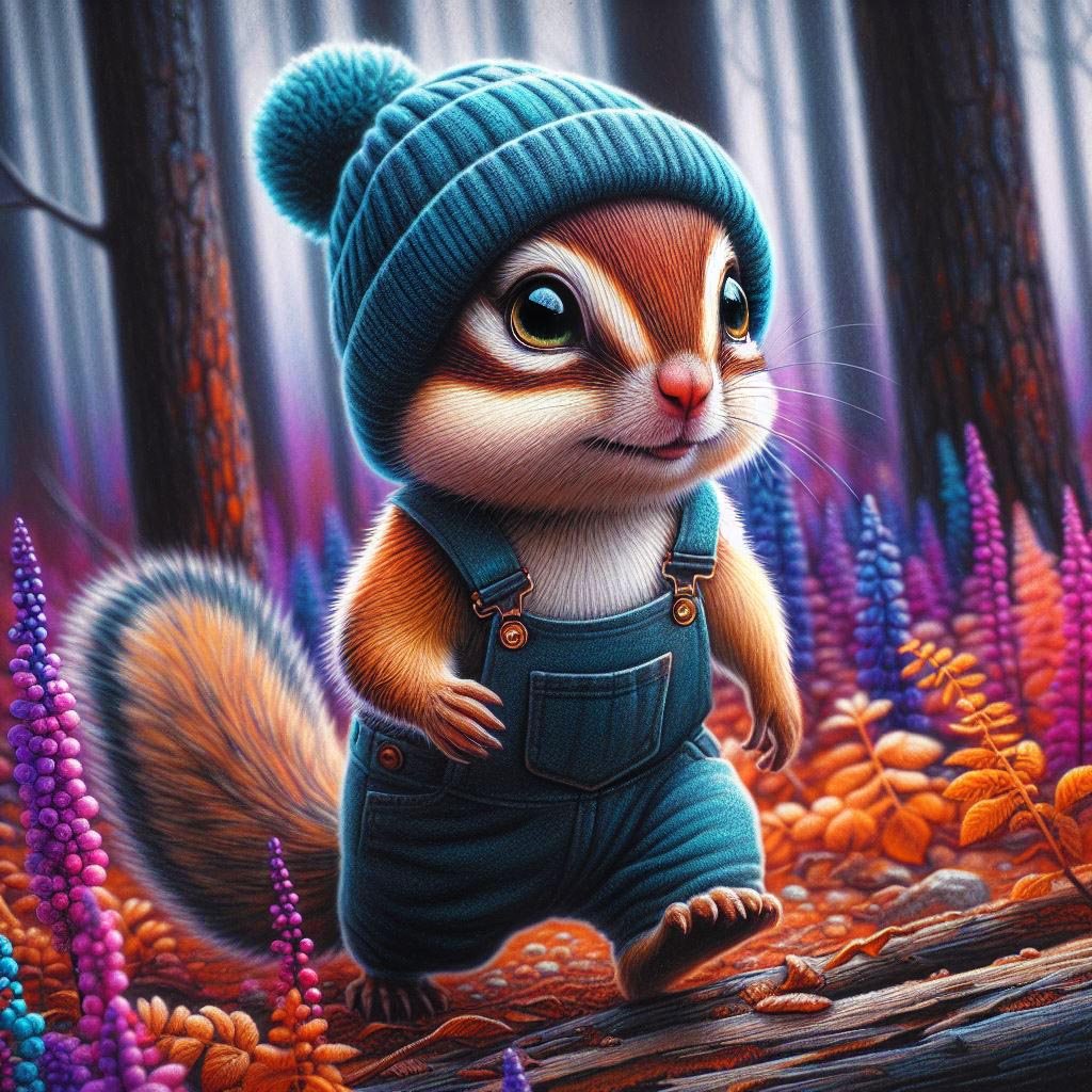 Solve chipmunk walking in the forest jigsaw puzzle online with 64 pieces