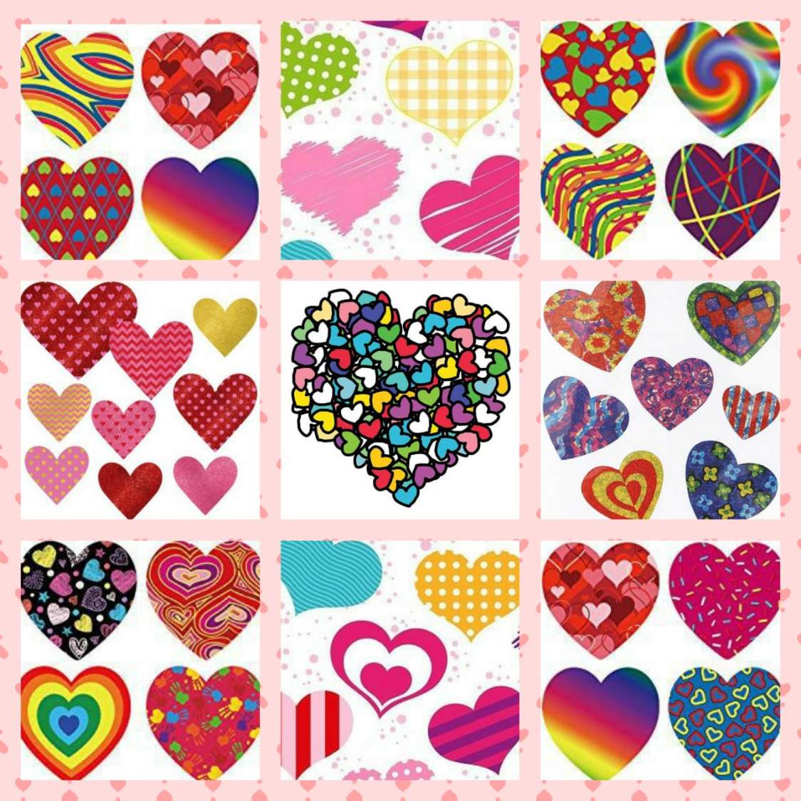 Solve Rainbow Hearts jigsaw puzzle online with 64 pieces