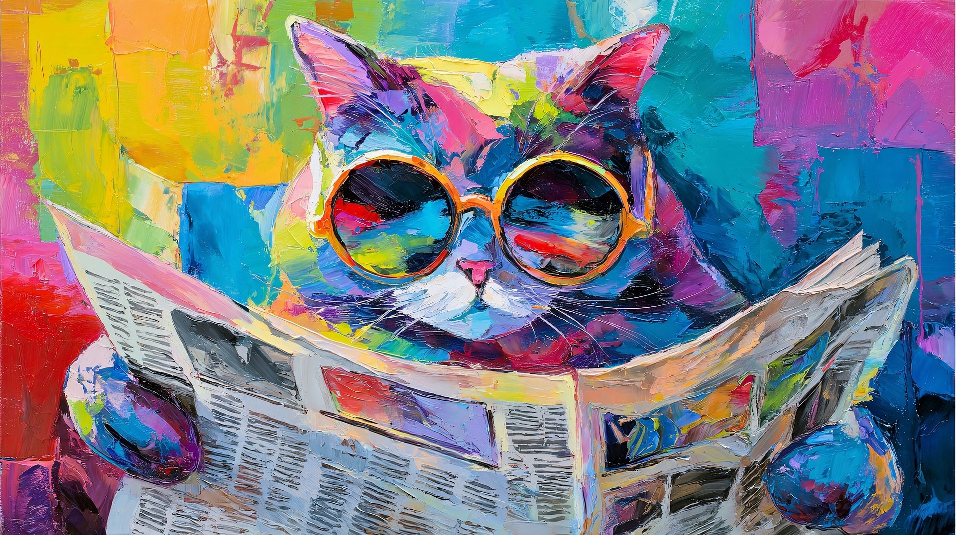 Solve Cat Reading, resizable 15 to 589 pieces jigsaw puzzle online with 66 pieces