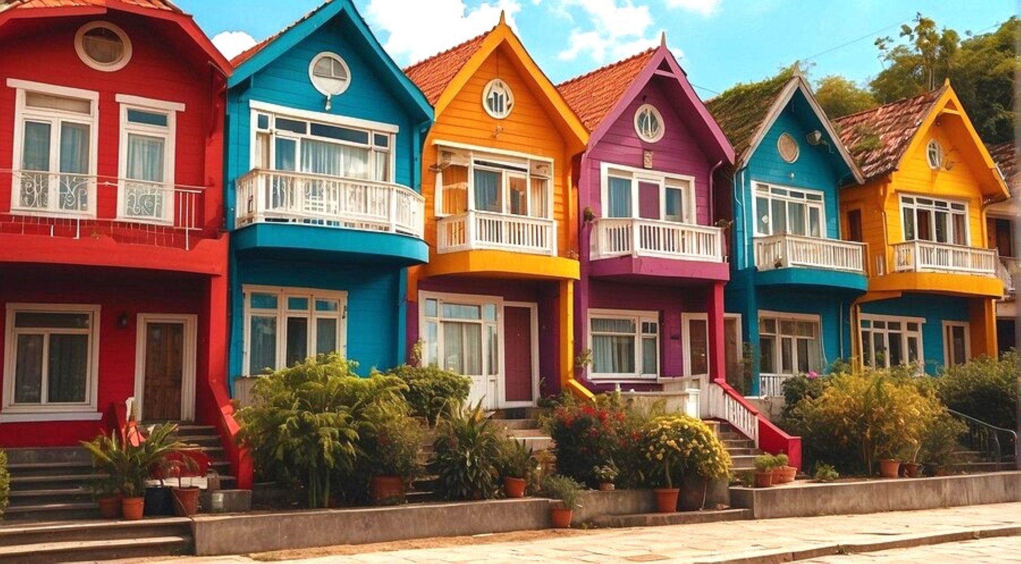 Jigsaw Puzzle | 66 pieces | Casas de Colores | Jigidi