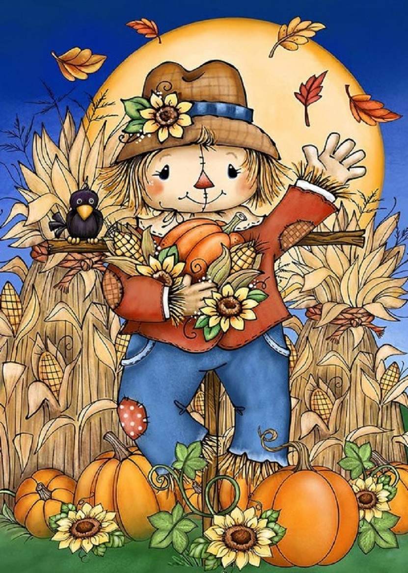 Solve Halloween Scarecrow jigsaw puzzle online with 88 pieces