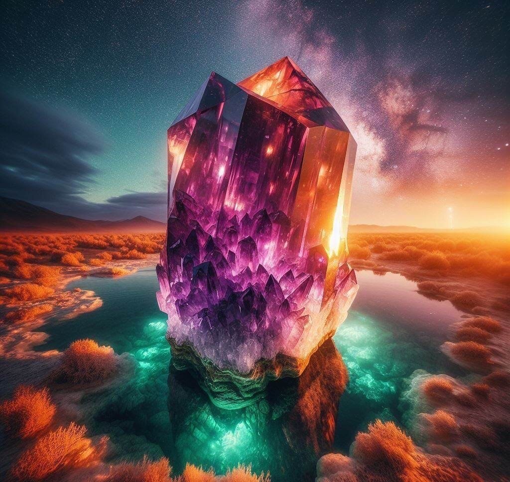 Solve A Fantasy Crystal Rock jigsaw puzzle online with 9 pieces