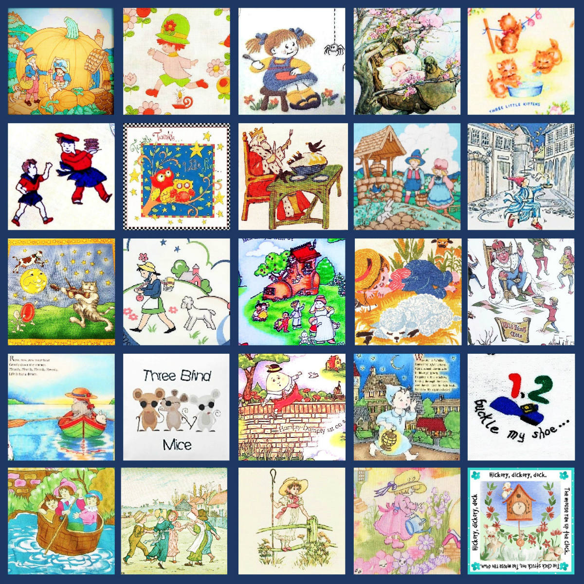 Solve PATCHWORK NURSERY RHYMES jigsaw puzzle online with 400 pieces