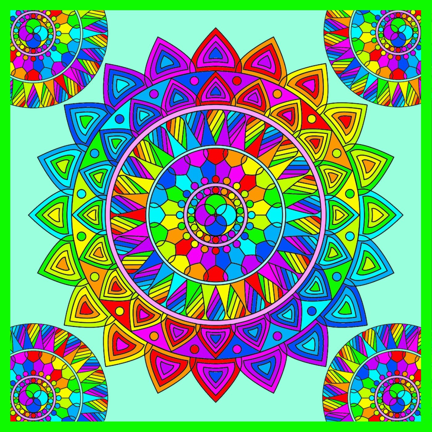 Solve Mandala Rainbow 27 jigsaw puzzle online with 49 pieces
