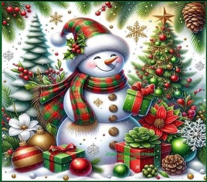 Solve A Christmas Snowman jigsaw puzzle online with 56 pieces