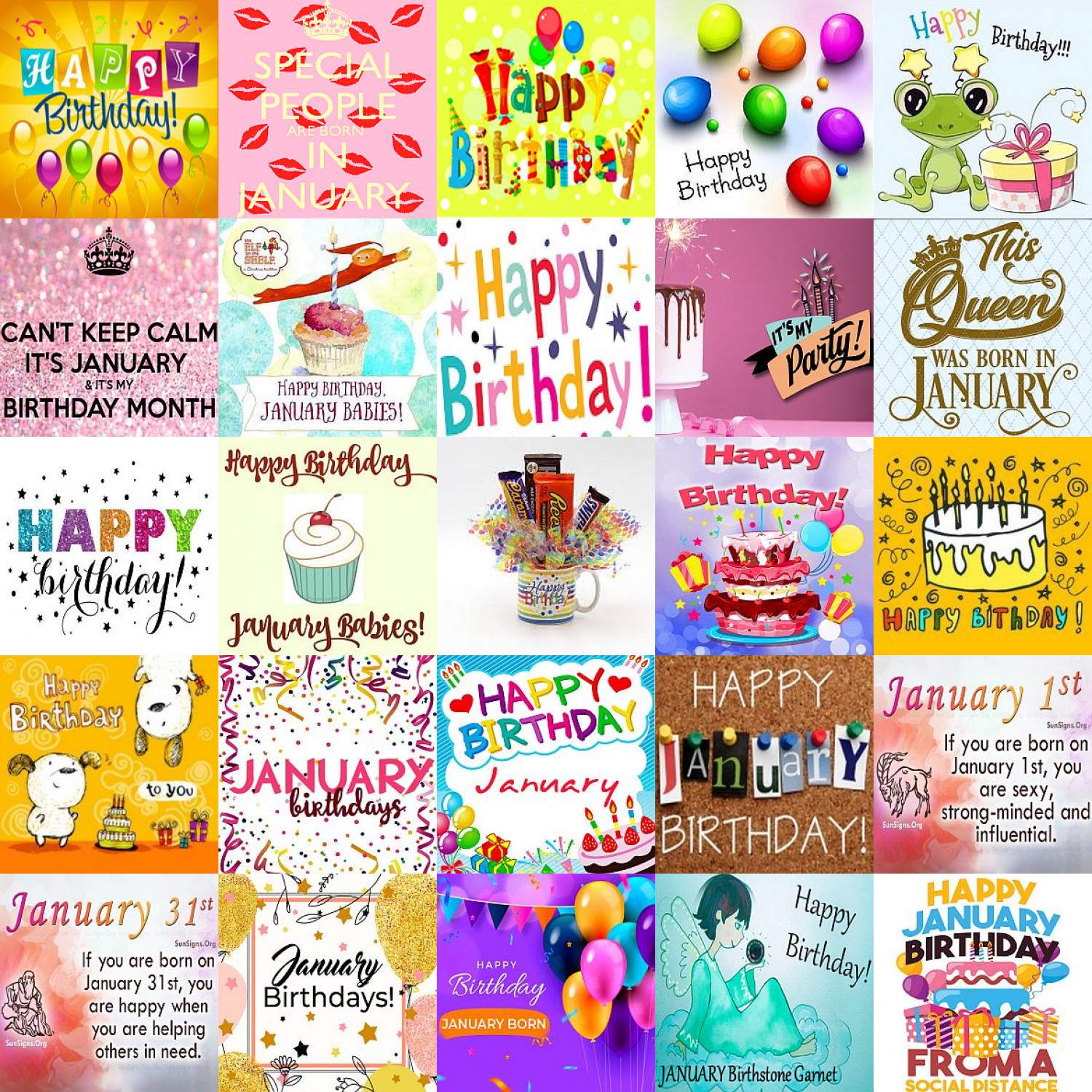 Solve January Birthdays jigsaw puzzle online with 169 pieces