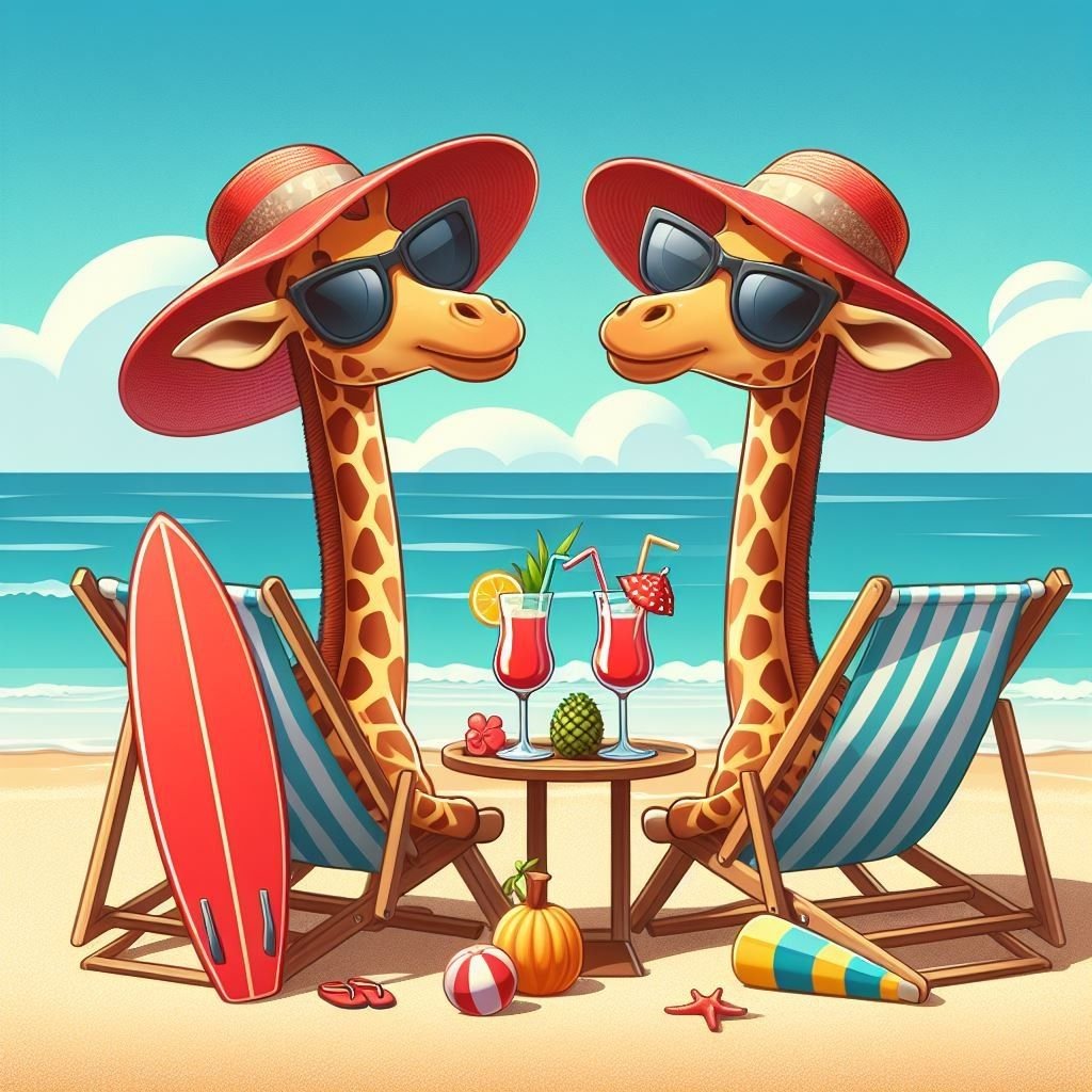 Solve Giraffes on Vacation jigsaw puzzle online with 121 pieces