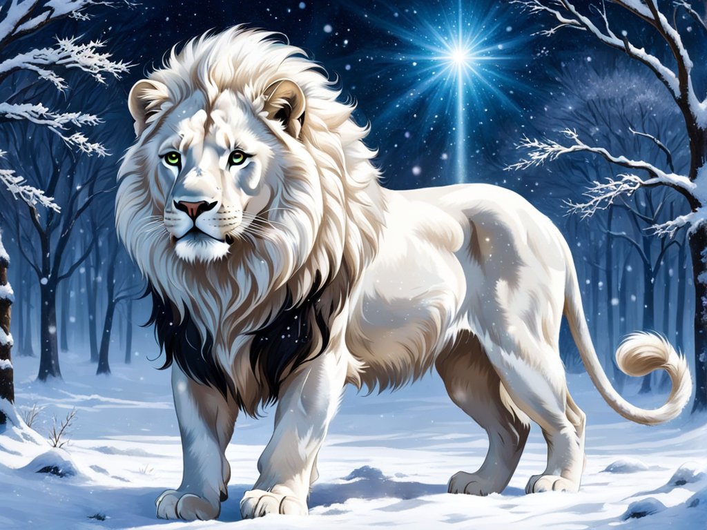Solve Lion in Winter jigsaw puzzle online with 80 pieces
