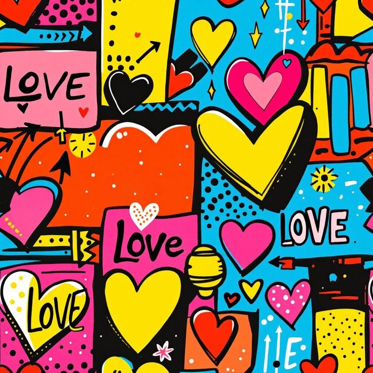 Solve Wallpaper 348 : Pop art Love and hearts * jigsaw puzzle online ...