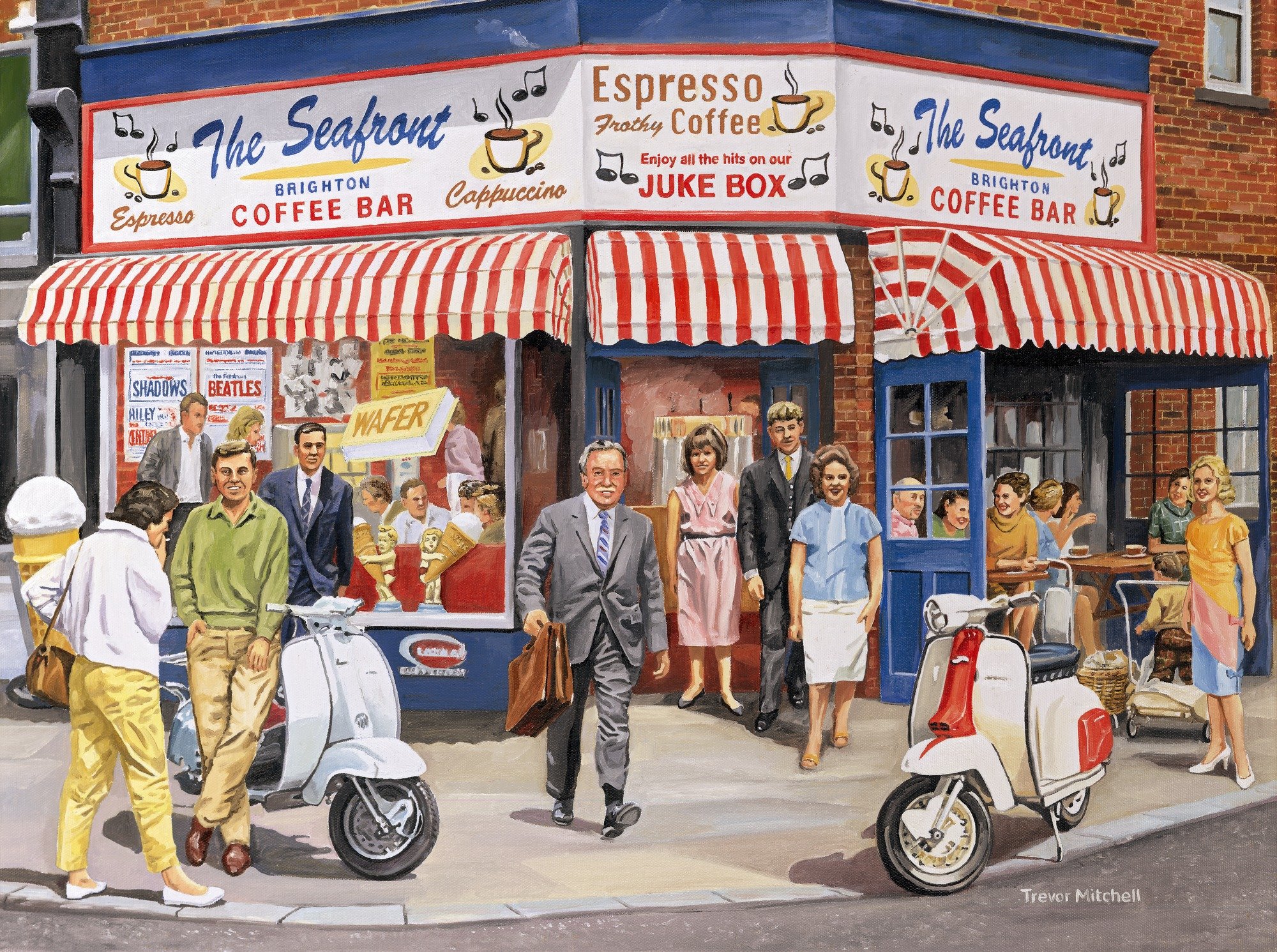 Solve The Seafront - Coffee Bar jigsaw puzzle online with 99 pieces