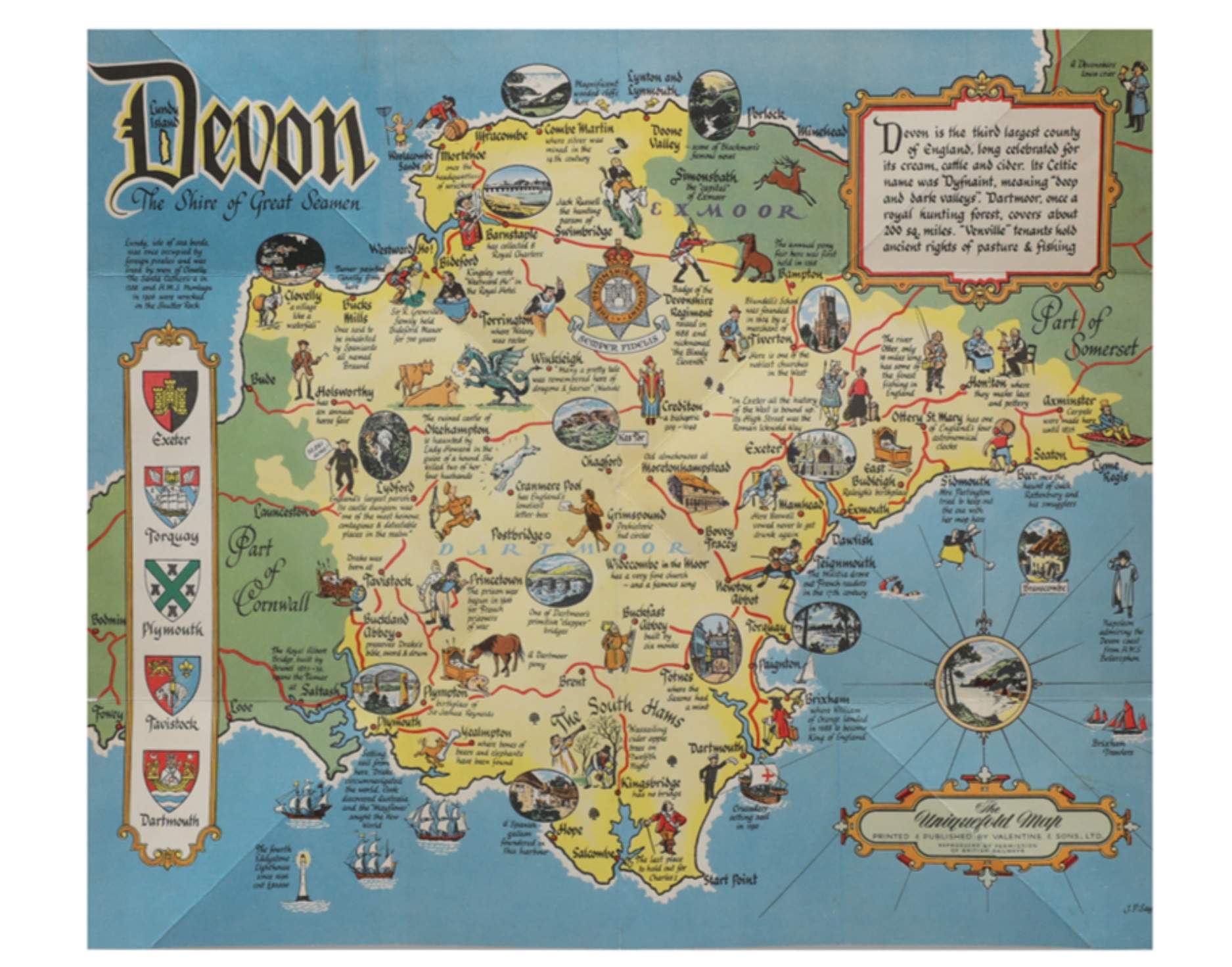 Solve Pictorial Map of Devon jigsaw puzzle online with 180 pieces