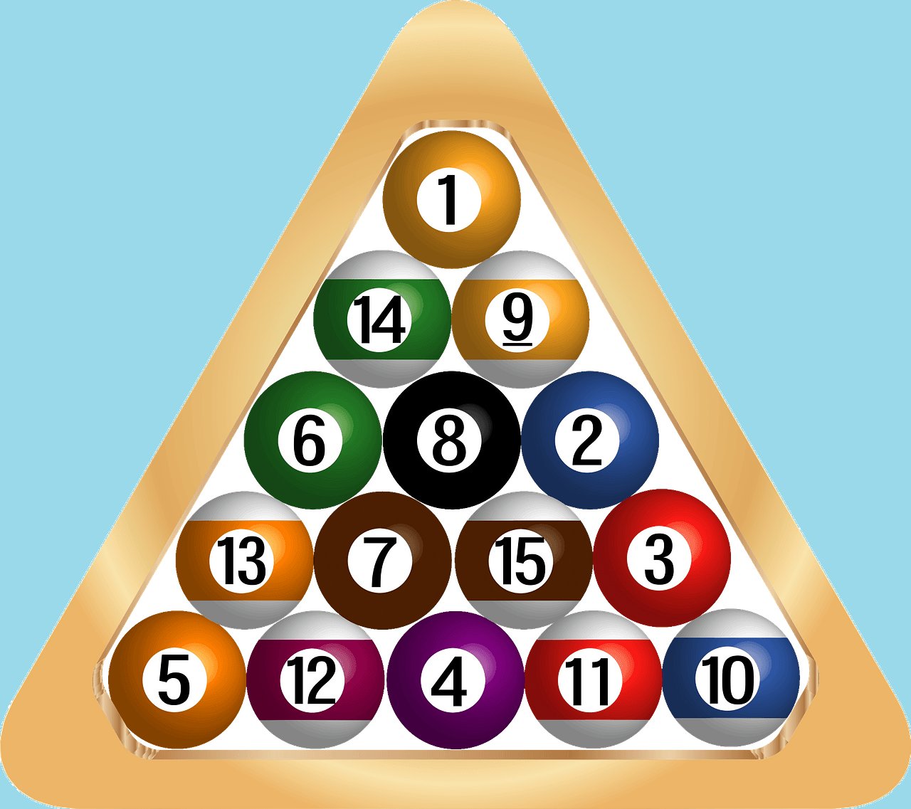 Solve CA 1374 - Billiards/Pool ball rack jigsaw puzzle online with 90 ...