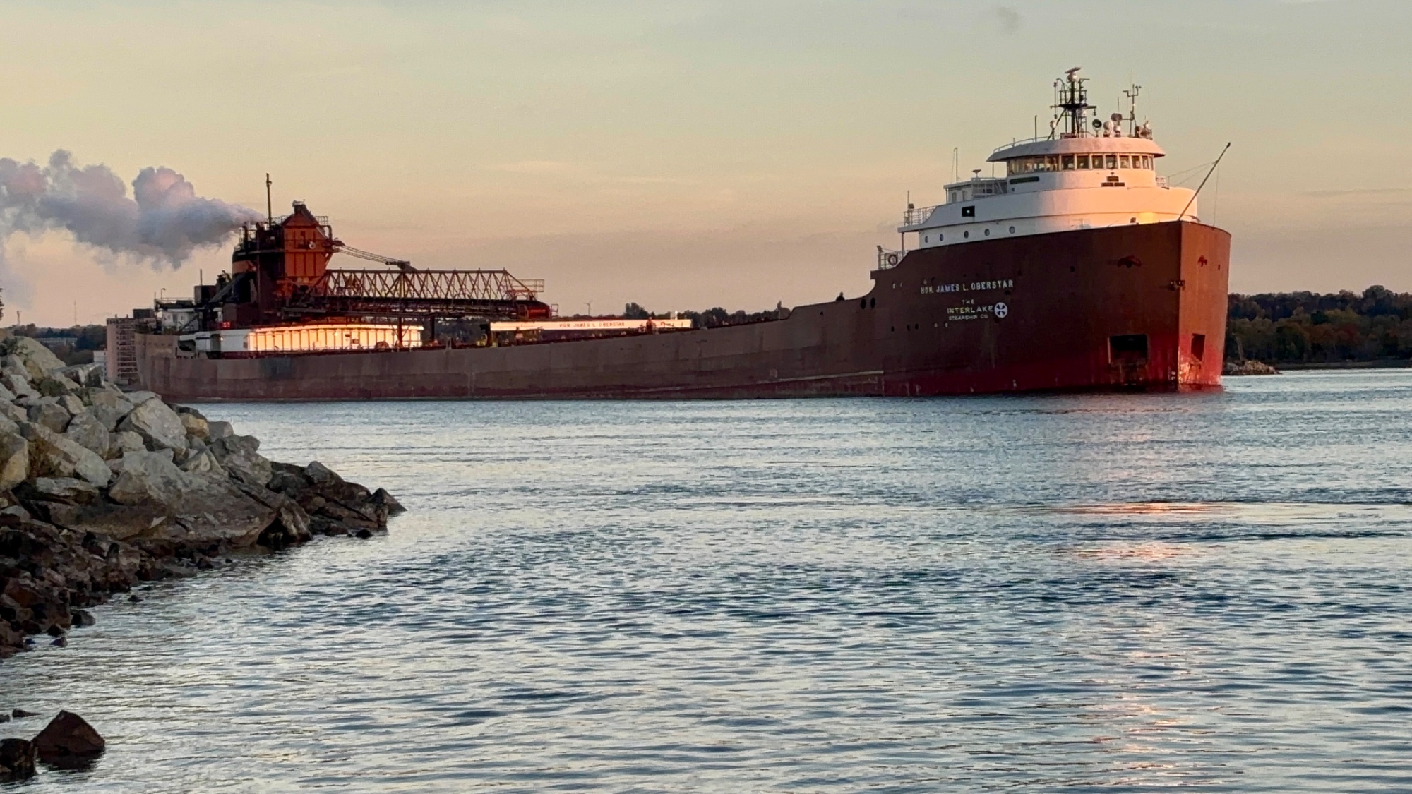 Solve Honorable James L Oberstar at sunrise, Soo Locks 10-24-24 jigsaw ...
