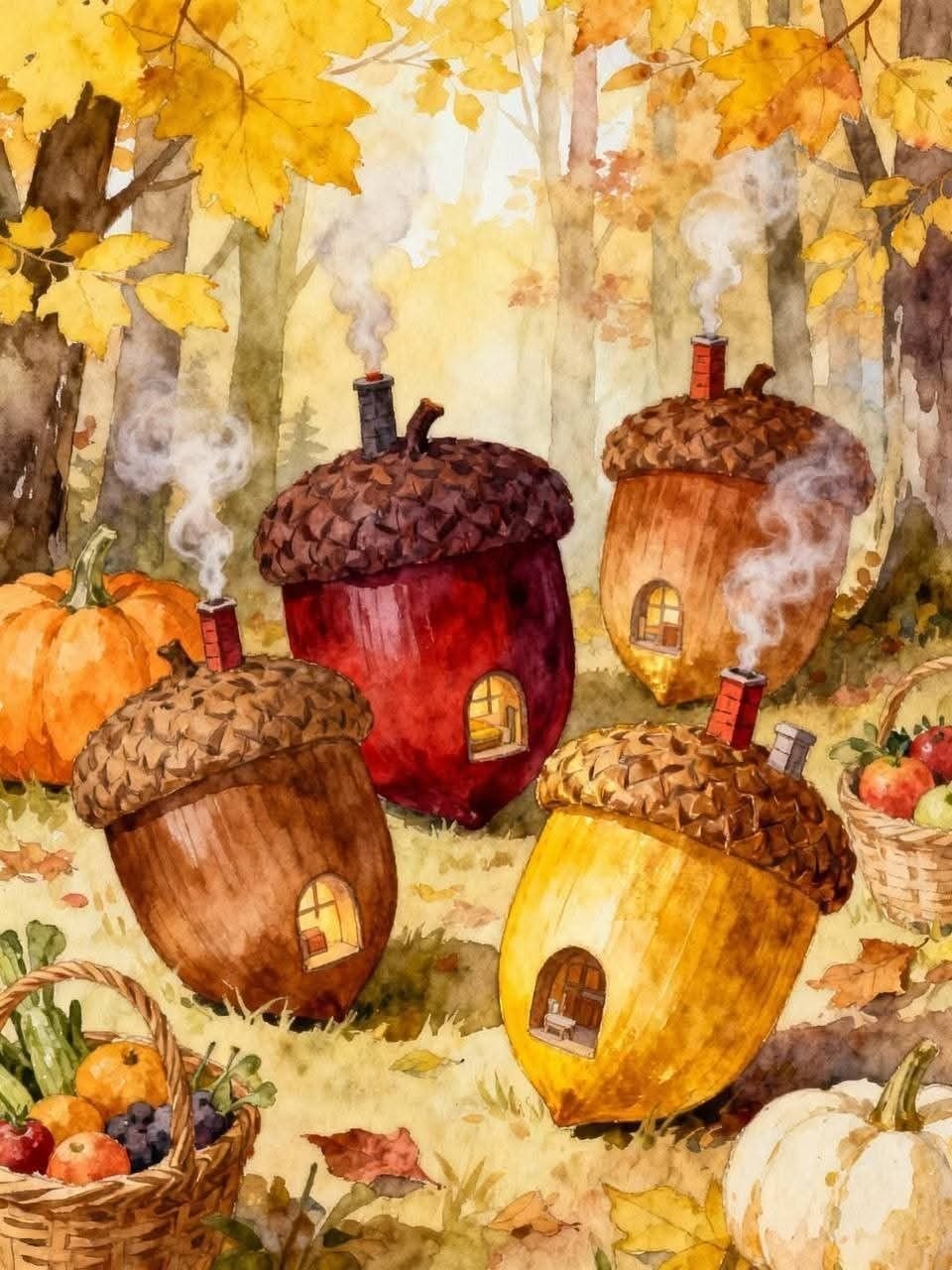 Solve acorn houses jigsaw puzzle online with 300 pieces