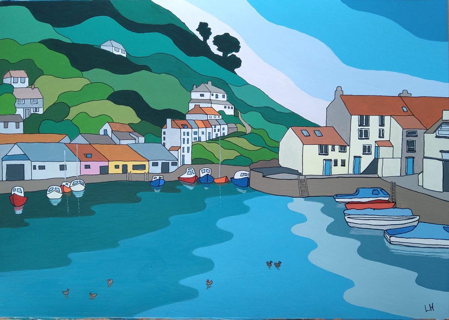 Solve Polperro harbour jigsaw puzzle online with 96 pieces