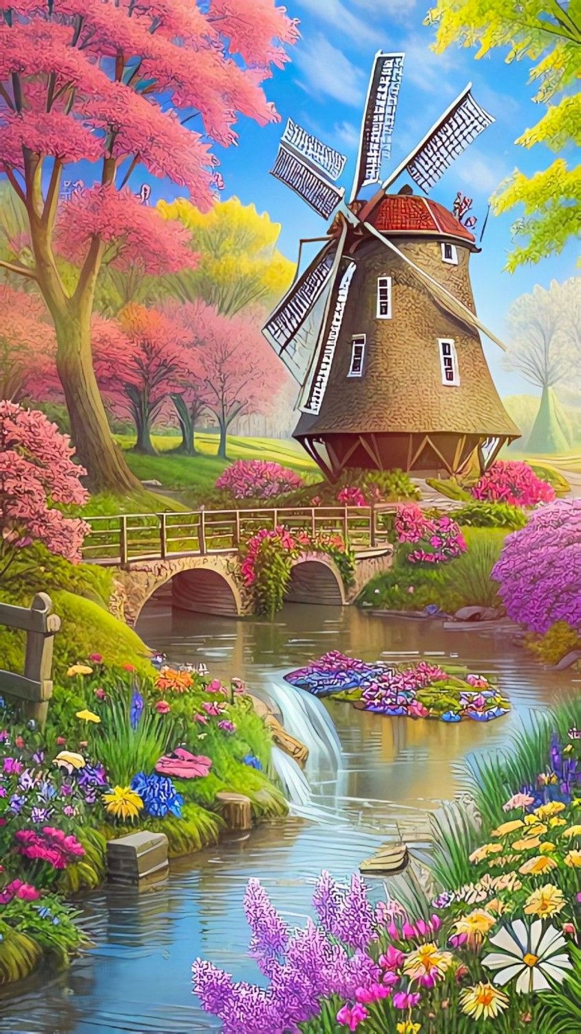 Solve Windmill jigsaw puzzle online with 84 pieces