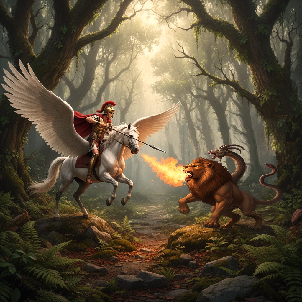 Solve Bellerophon kills the Chimera jigsaw puzzle online with 121 pieces