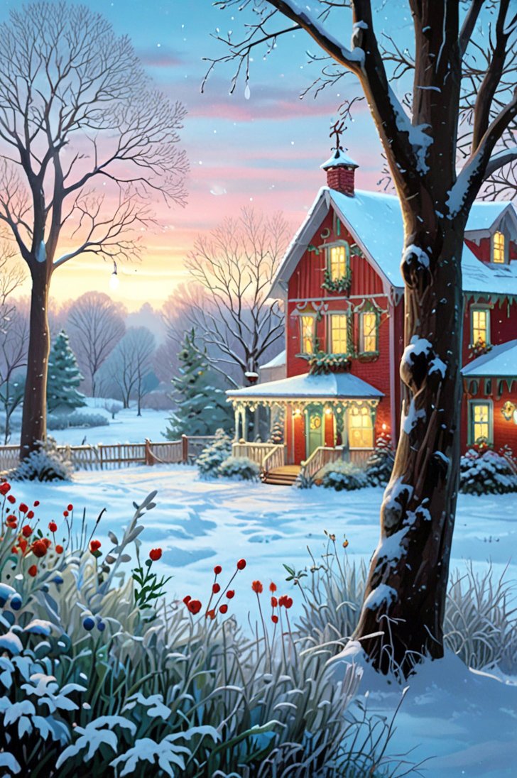 Solve winter scene jigsaw puzzle online with 96 pieces