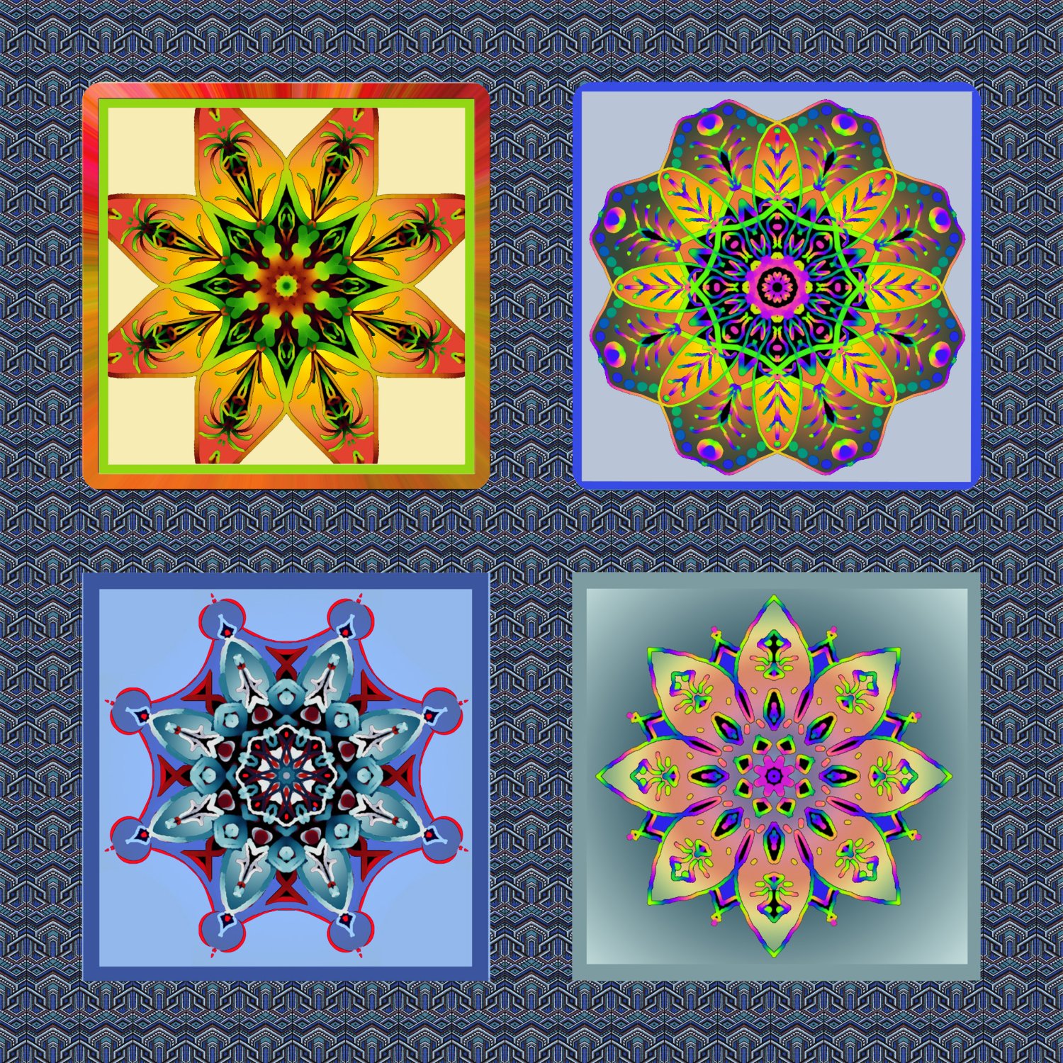 Solve Four coloured ones jigsaw puzzle online with 121 pieces