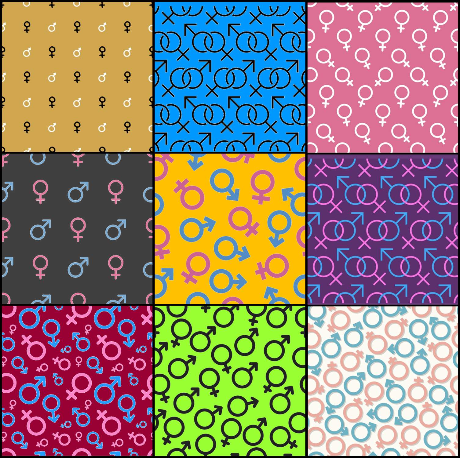 Jigsaw Puzzle | Gender sign patterns | 324 pieces | Jigidi
