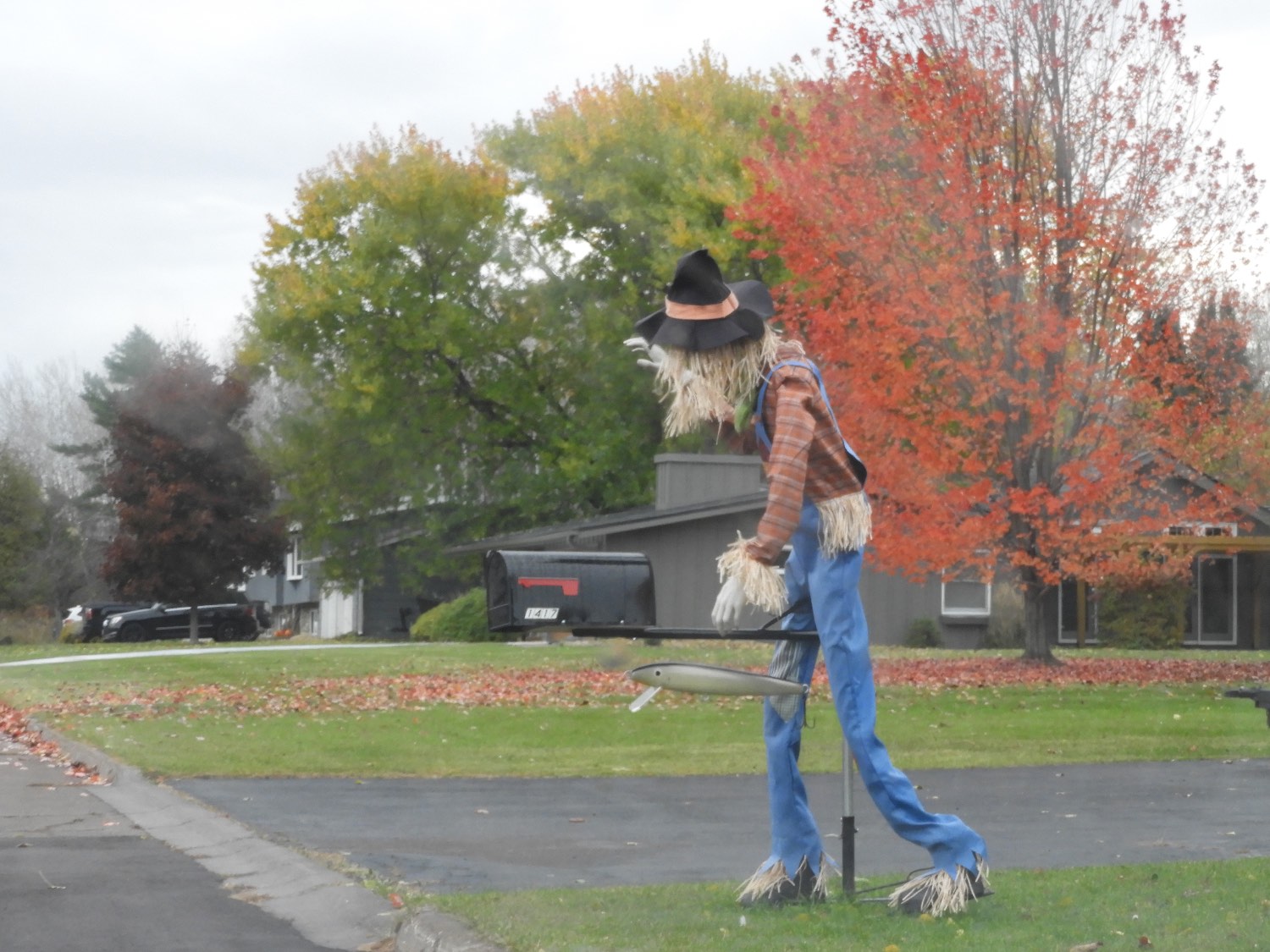 Solve Very tall scarecrow jigsaw puzzle online with 20 pieces