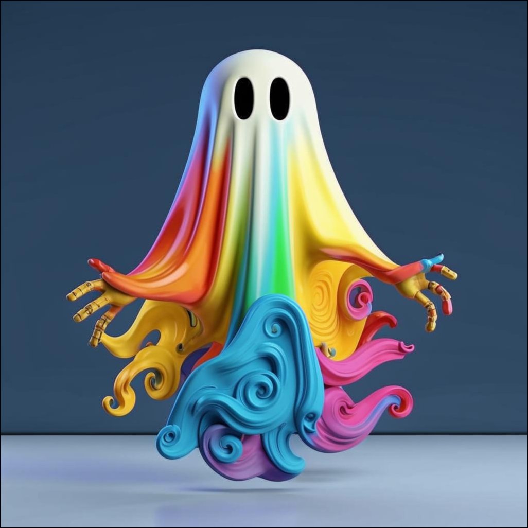 Solve Happy ghost jigsaw puzzle online with 49 pieces