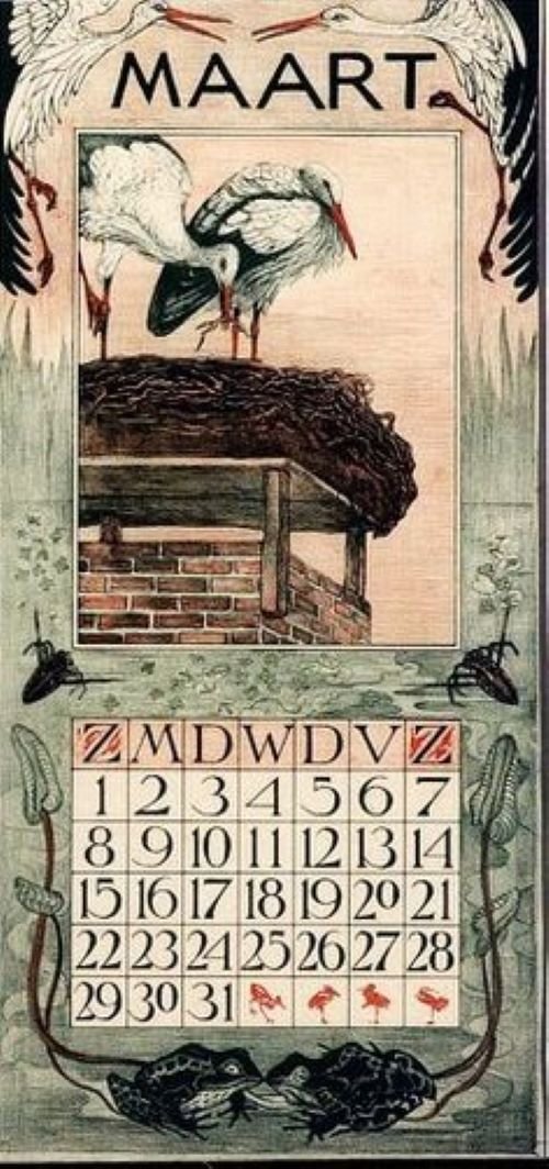 Solve March - Theo van Hoytema (Dutch, 1863-1917) - Antique Calendar ...