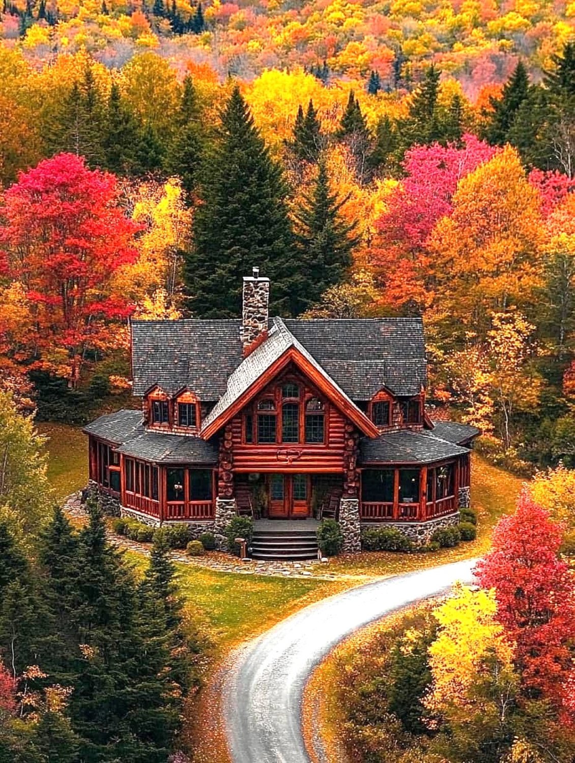 Solve Mountain Cabin jigsaw puzzle online with 80 pieces