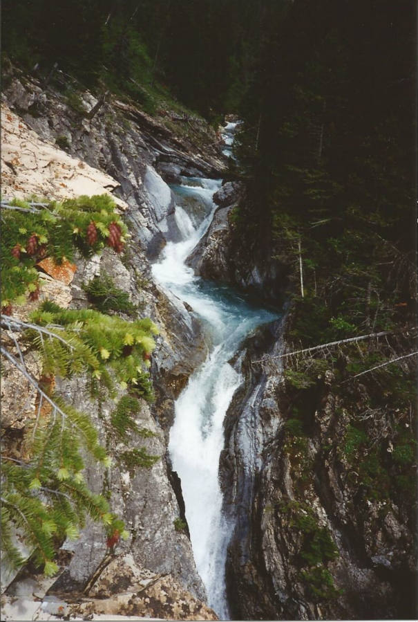 Solve Upper Hell Roaring Falls, Hike to Crypt Lake, Waterton Park, Canada jigsaw puzzle online ...