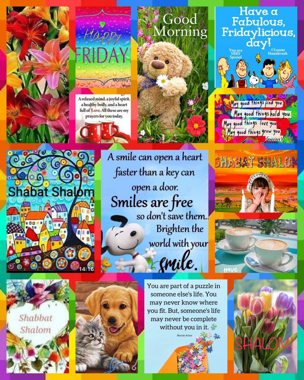 Solve FRIDAY GREETINGS jigsaw puzzle online with 80 pieces