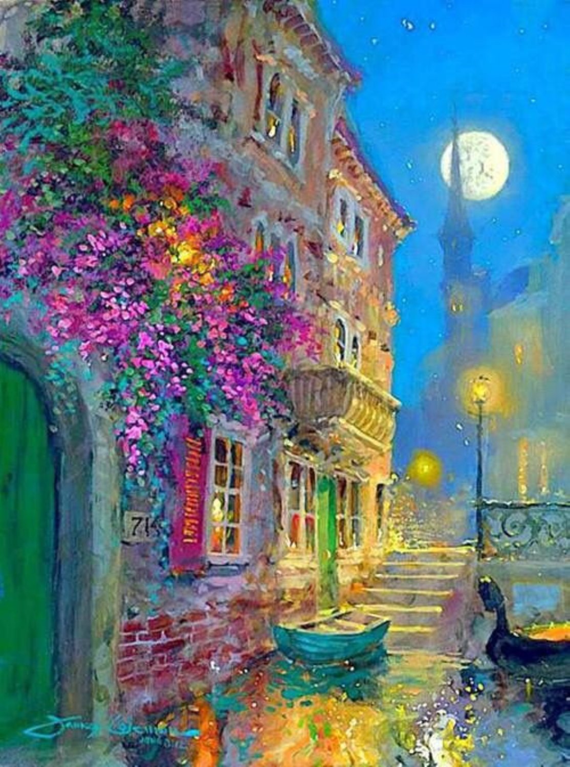 Solve Nightime on the Canal ~ James Coleman (California, 1949...active ...