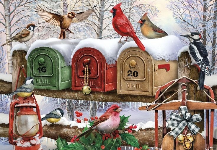 Solve Snow Birds jigsaw puzzle online with 77 pieces