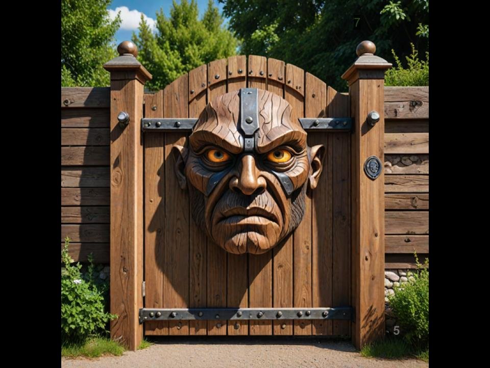 Solve Giant Face Guarding Gate (2) jigsaw puzzle online with 20 pieces