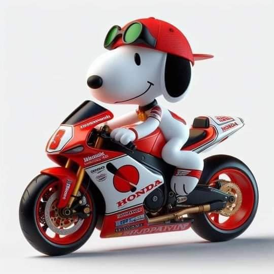 Solve Snoopy Motorbike jigsaw puzzle online with 9 pieces