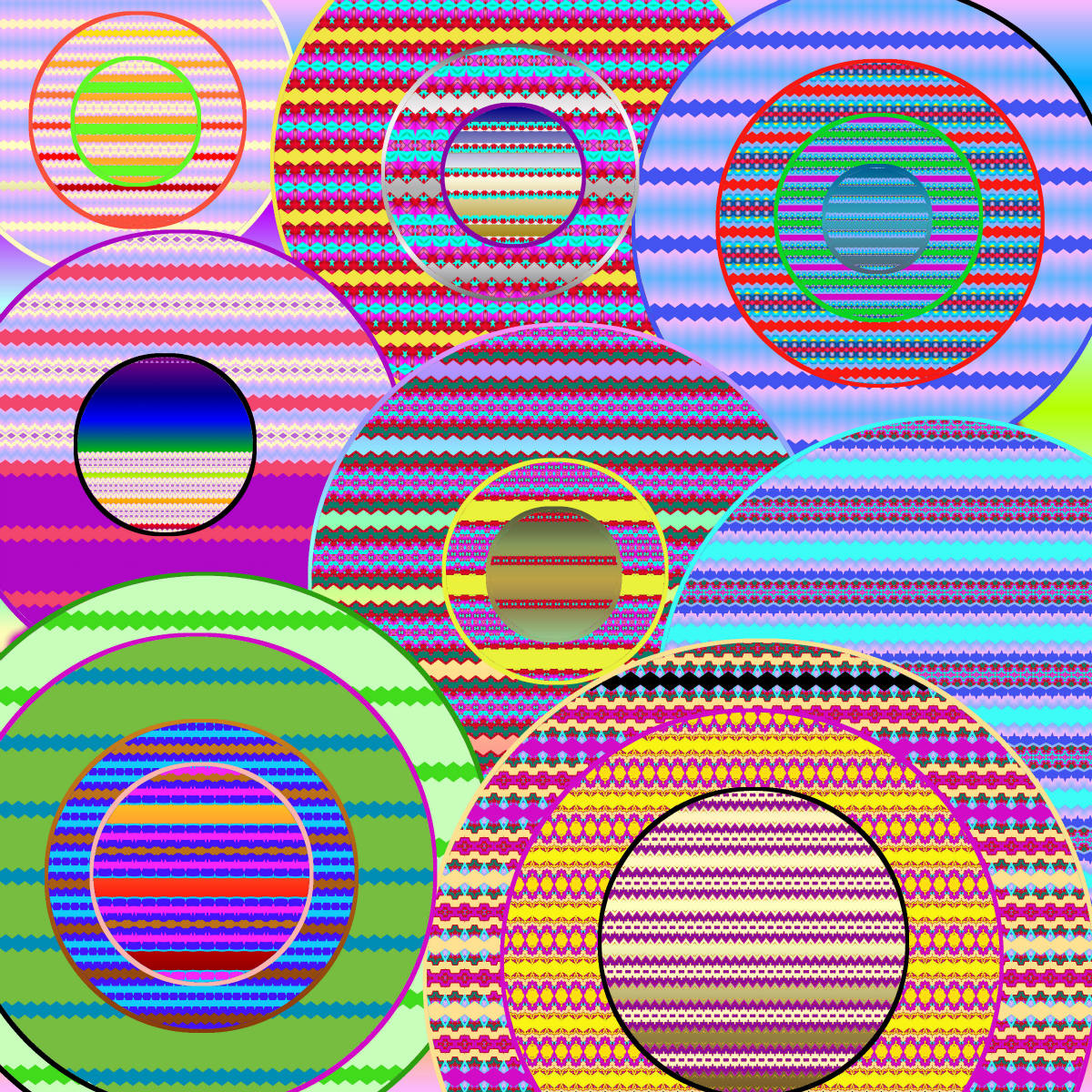 Solve DISCS OF STRIPES jigsaw puzzle online with 225 pieces