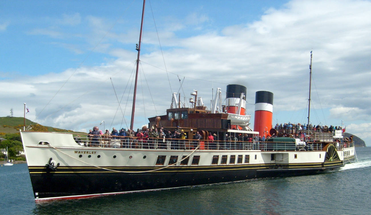 Solve 70th anniversary of the first voyage of the paddle ship "Waverley ...