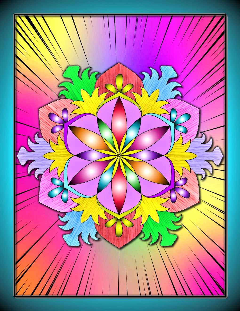 Solve Mandala 04 06 2024 (16) J jigsaw puzzle online with 63 pieces