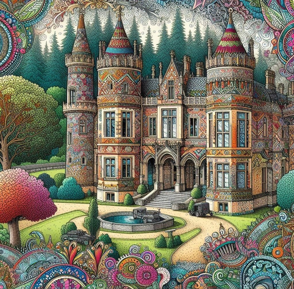 Solve Ornate Mansion jigsaw puzzle online with 100 pieces