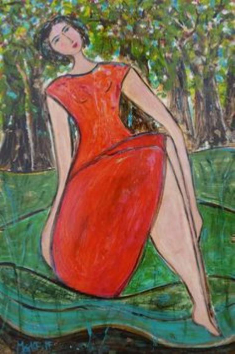 Solve Lady in Red ~ Holly Markhoff ~ American. jigsaw puzzle online ...