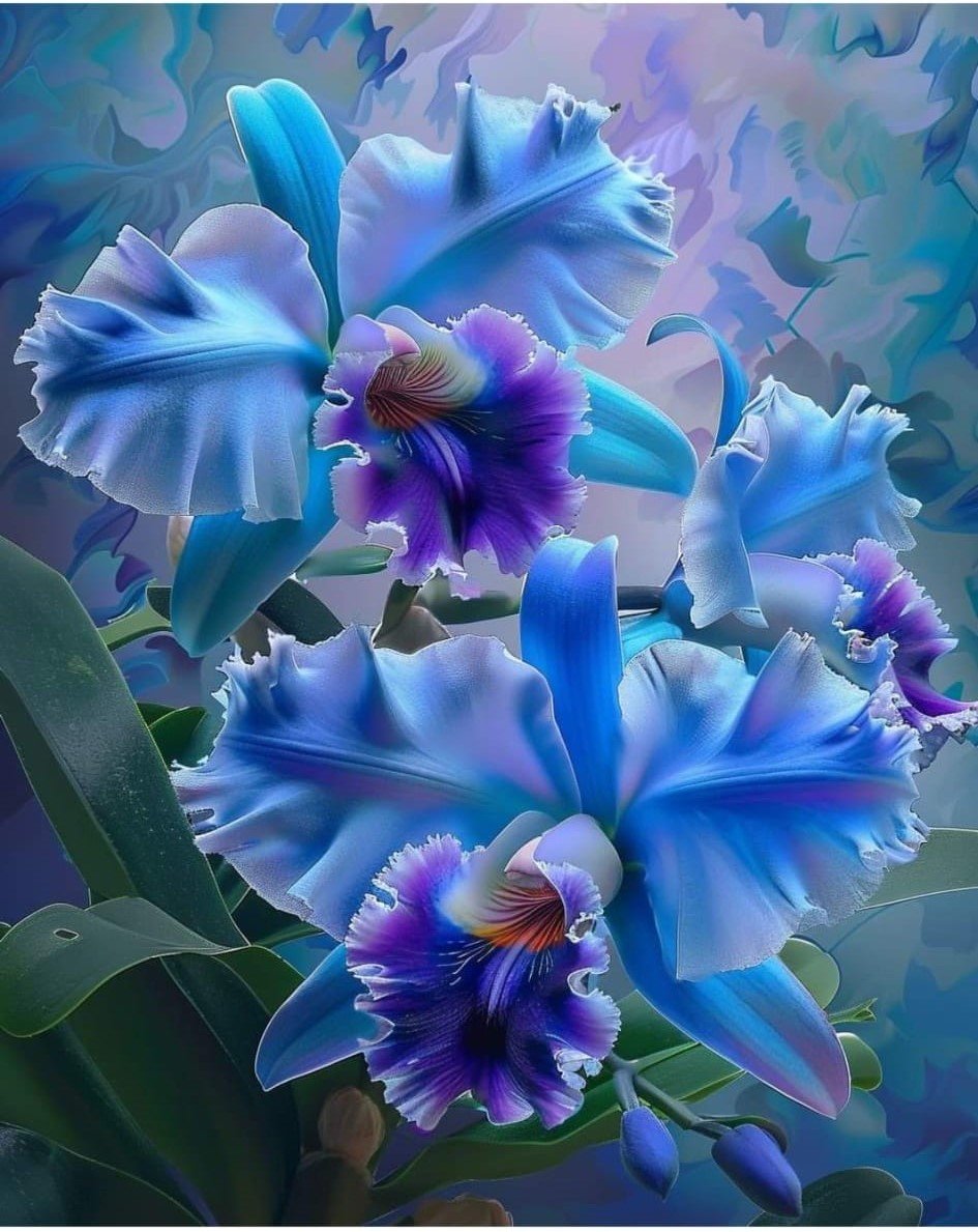 Solve blue cattleya orchid jigsaw puzzle online with 130 pieces
